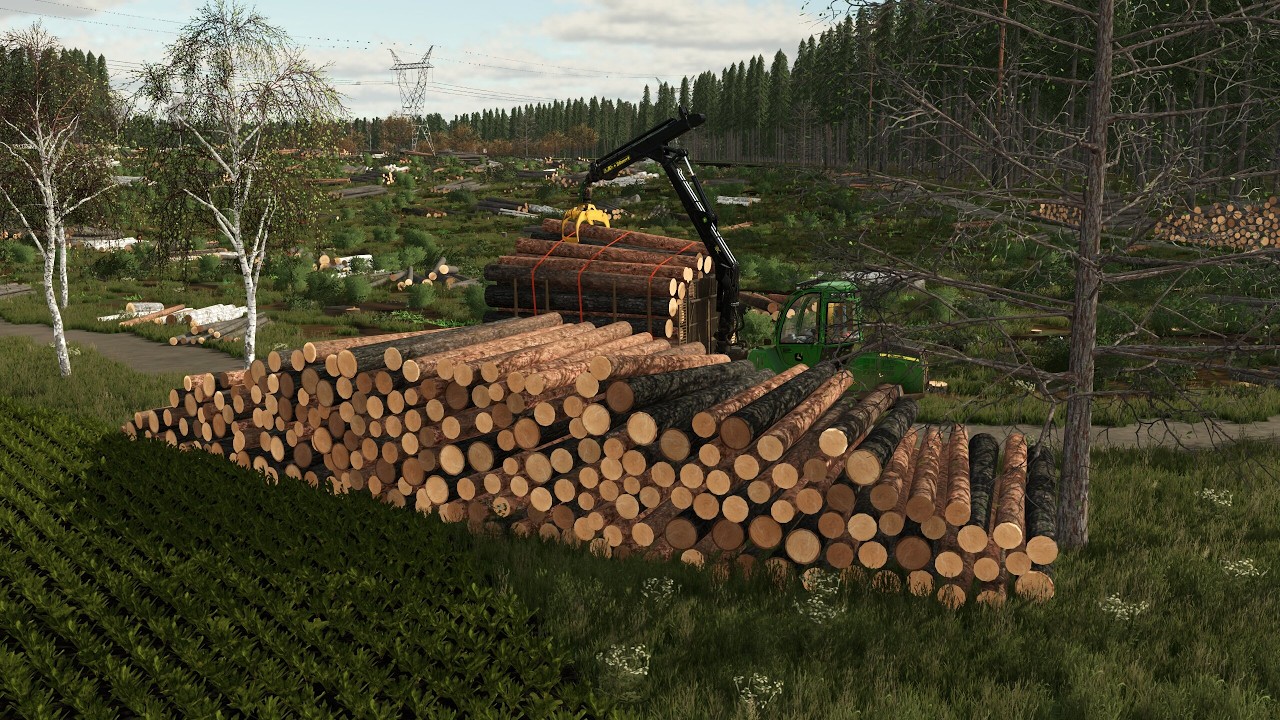 Piles keep growing | EP. 20 | Fs22 timelapse | Forestry in Deer lands ...