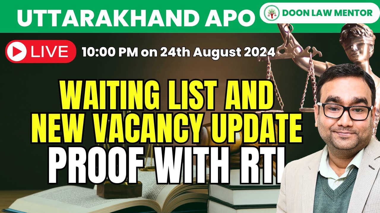 🔔 Uttarakhand APO Waiting List Update With RTI Proof & New Vacancy Update || UKPSC APO 2024 ...
