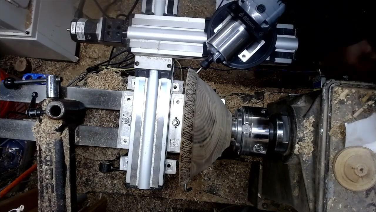 Wood Lathe Bolt On Cnc First Routing Attempt Youtube