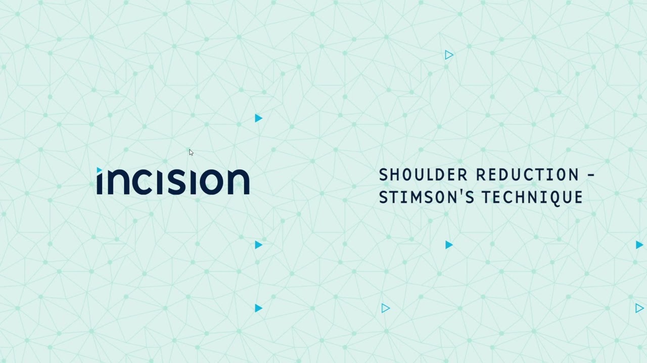 Shoulder reduction stimson's technique - YouTube