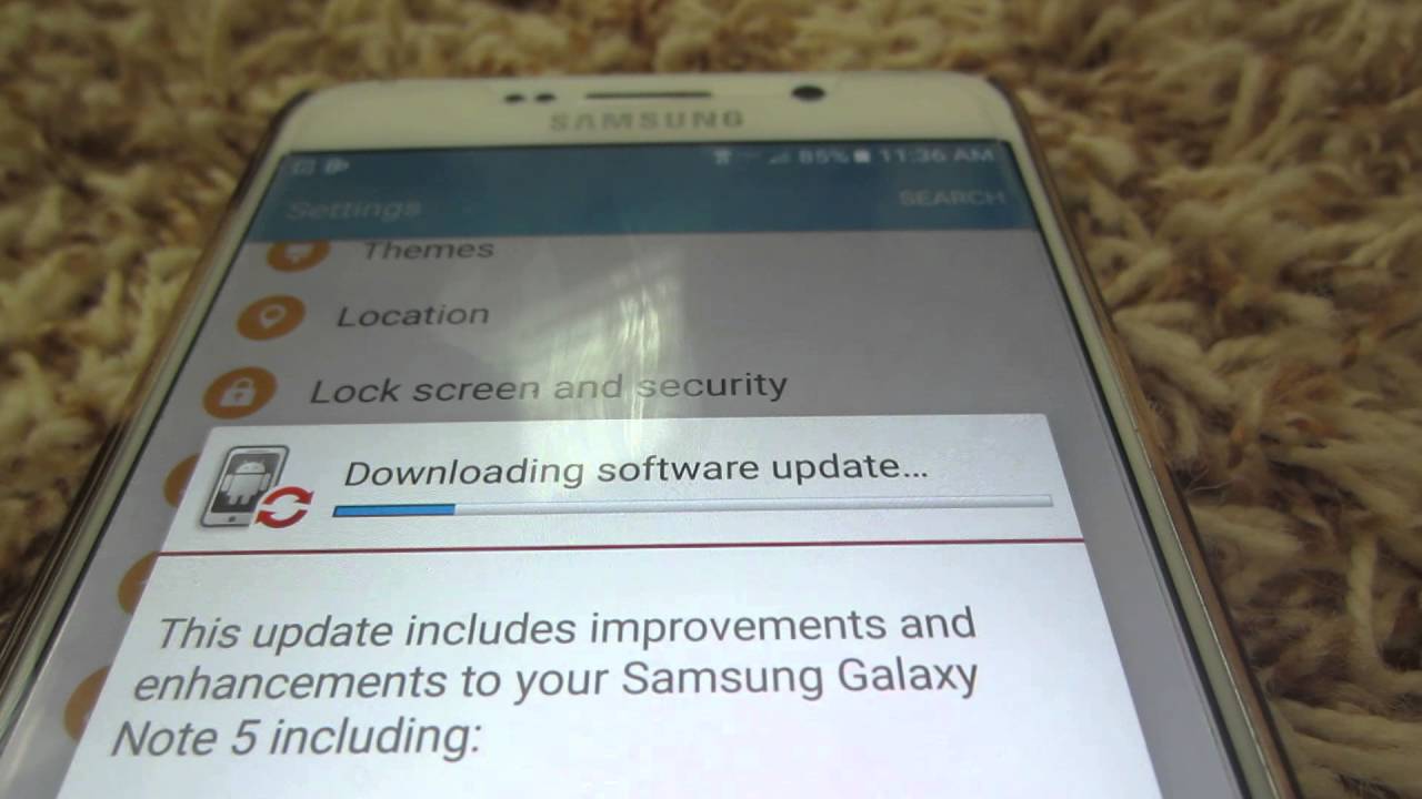 Updating Samsung galaxy note 5 april android 60.1 update Full HD 1080P ...