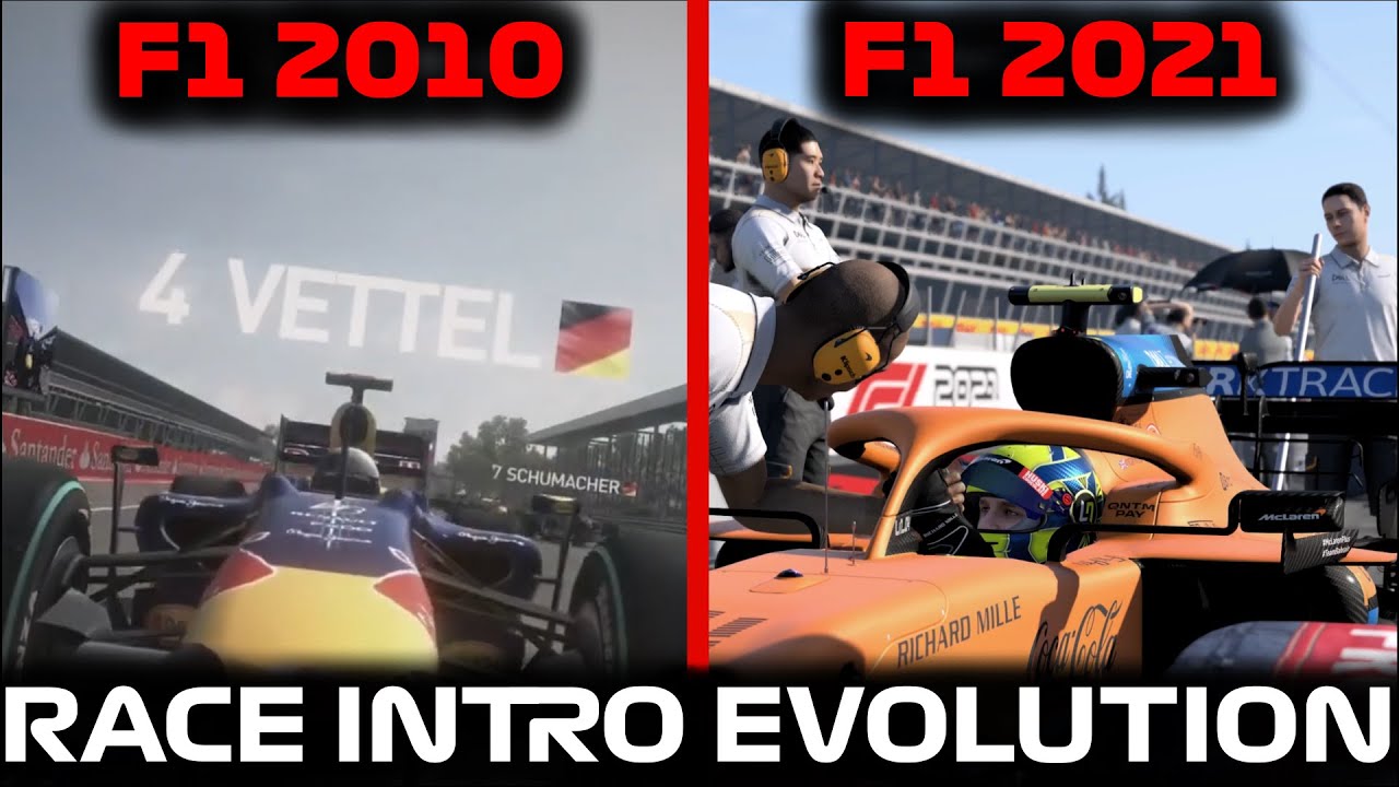 EVOLUTION Of The F1 Game RACE INTROS F1 2010 - F1 2021 - YouTube