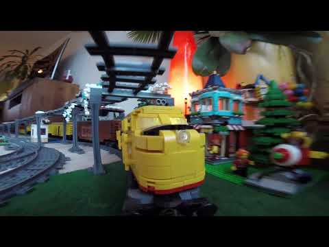 Huge LEGO Train & Railway layout: US cargo train - EMD-E8 & B-Unit ...