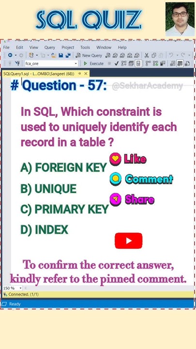 Sql Quiz 57 Sql Mysql Coding Quiz Interview Mcq Shorts Viralvideo Reels