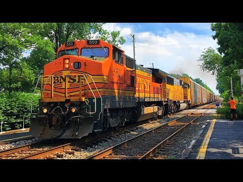 BNSF B40-8W & UP TRICLOPS!!! - Railfanning Riverdale 6/9/18 - YouTube