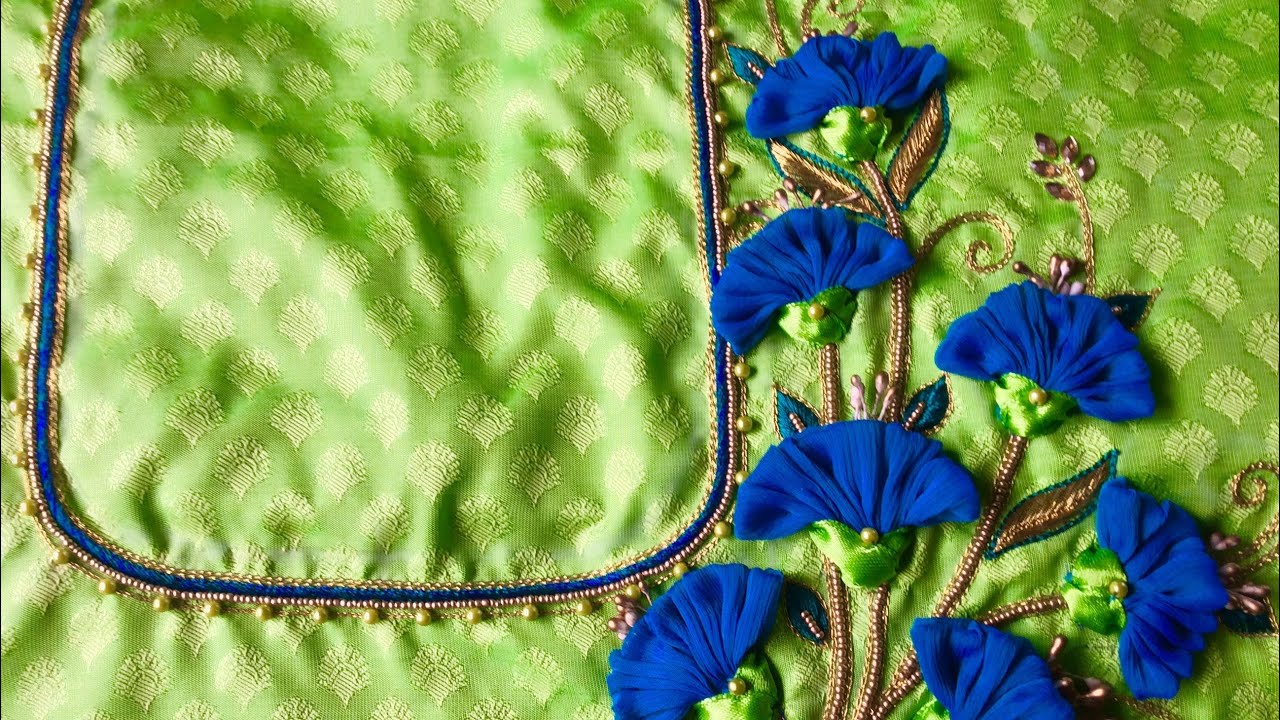 Carnation Flower Embroidery - YouTube