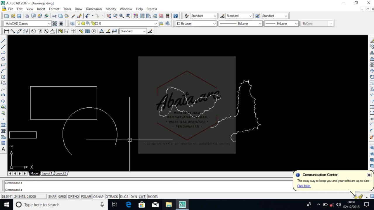belajar autocad fungsi toolbar draw part 2 - YouTube