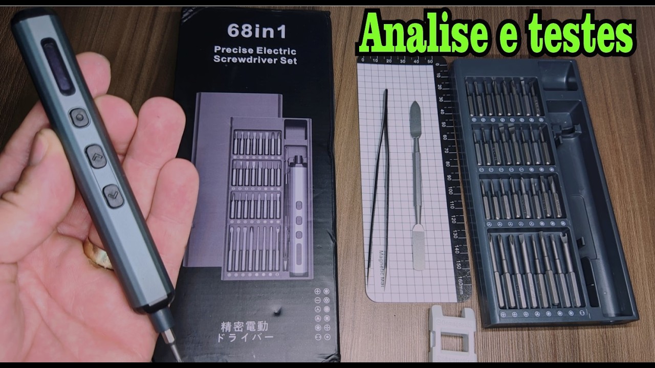 Chave elétrica de precisão com torque e 68 bits, chave fenda, philips, torx, ale - YouTube