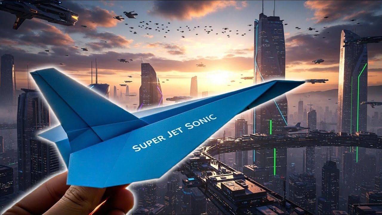 Super Jet Sonic – The Paper Plane Flying Through a Futuristic City ...