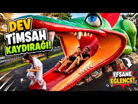 DEV TİMSAH KAYDIRAĞINA BİNDİK! 😱🐊 SONU ÇOK KOMİK OLDU!
