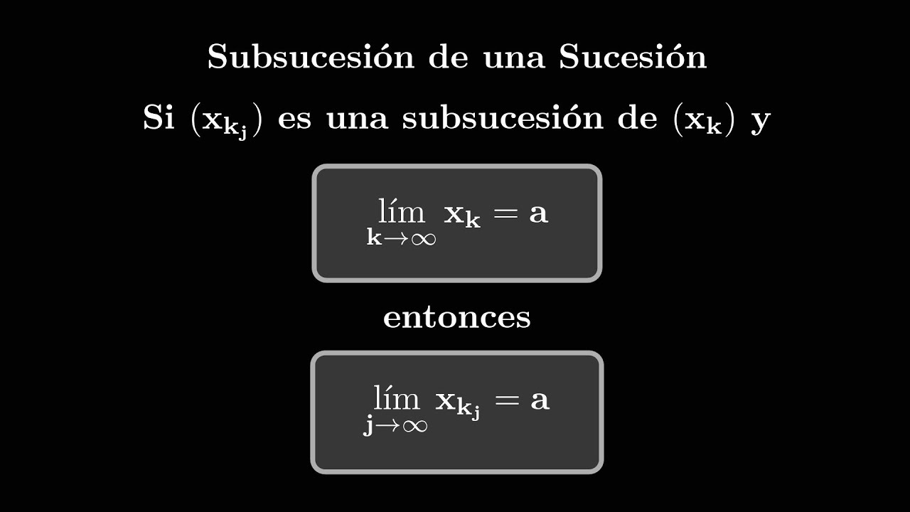 Definición de Subsucesión Curso de Análisis Matemático - YouTube