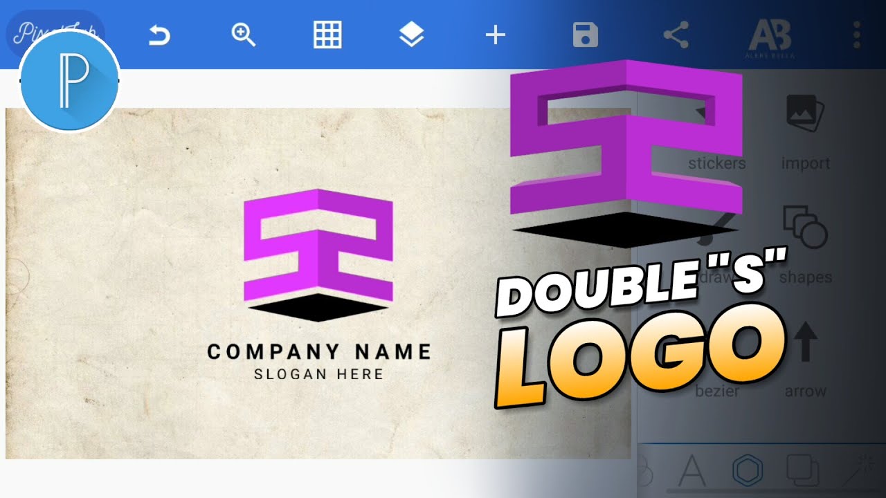 How to make a Double S logo using smartphone - YouTube