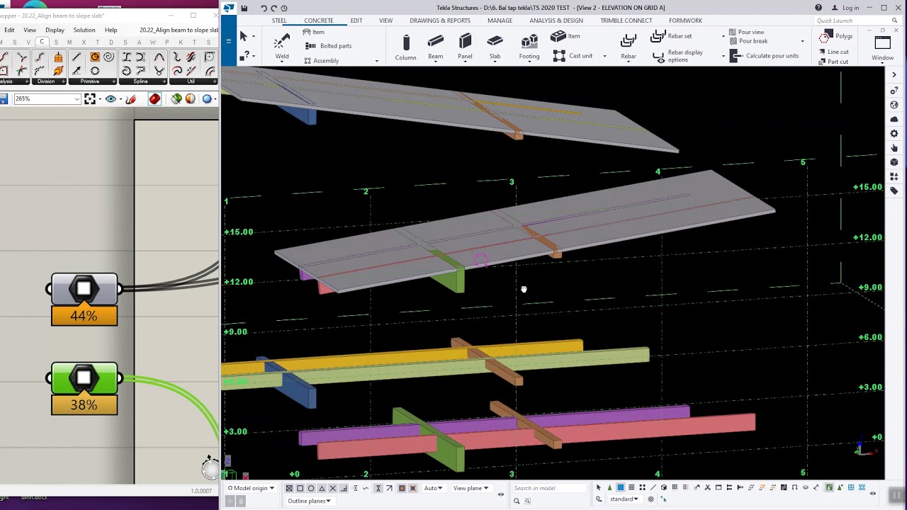 Tekla Strucutres || Grasshopper: Align Beam to Slab - YouTube