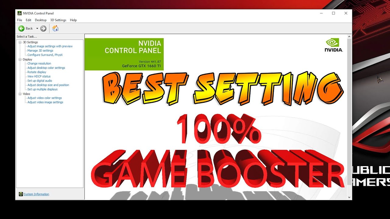 SETTING CONTROL PANEL NVIDIA GEFORCE TERBAIK | GAMING BOOSTER - YouTube