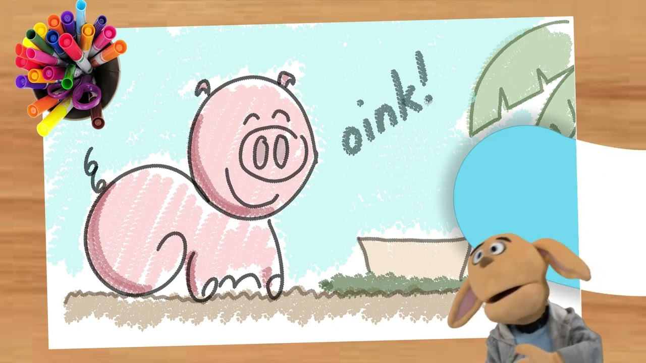Small circle song! Let's draw a pig! - YouTube