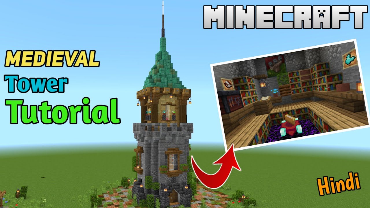 Minecraft Easy Medieval Tower Tutorial 😍(How To Build)|| - YouTube