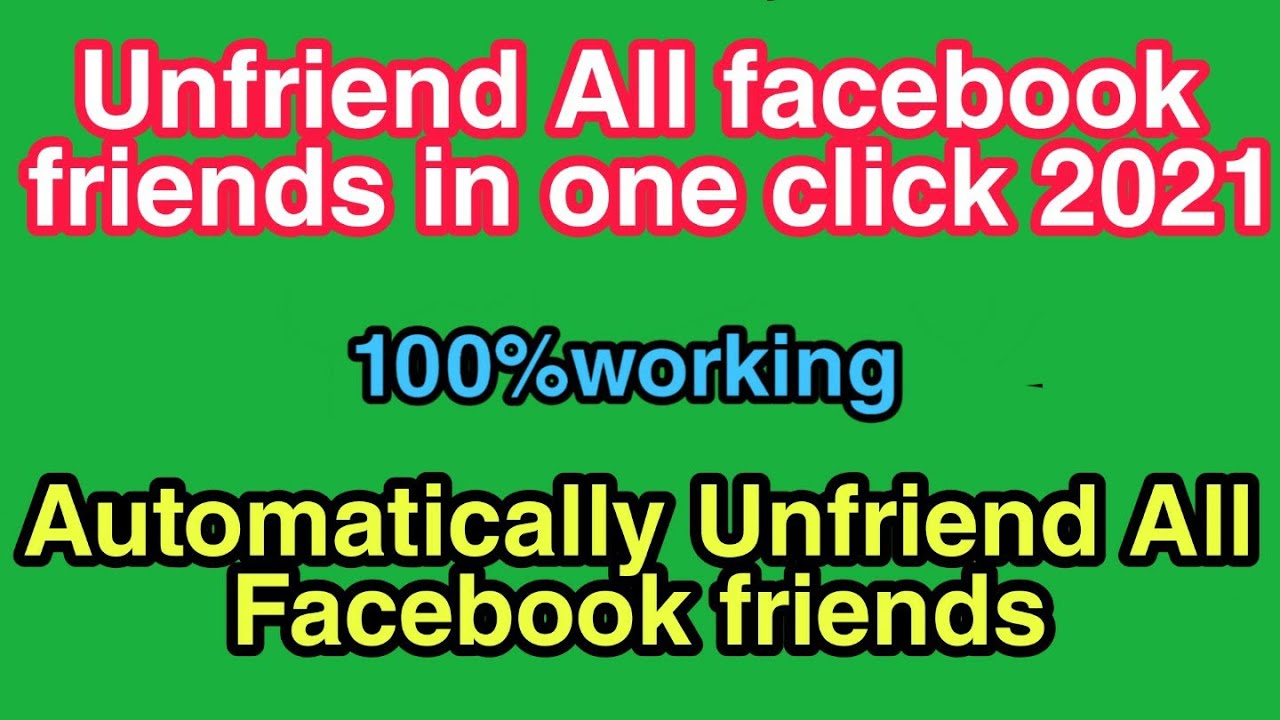 how to unfriend all facebook friends at once 2021 - YouTube
