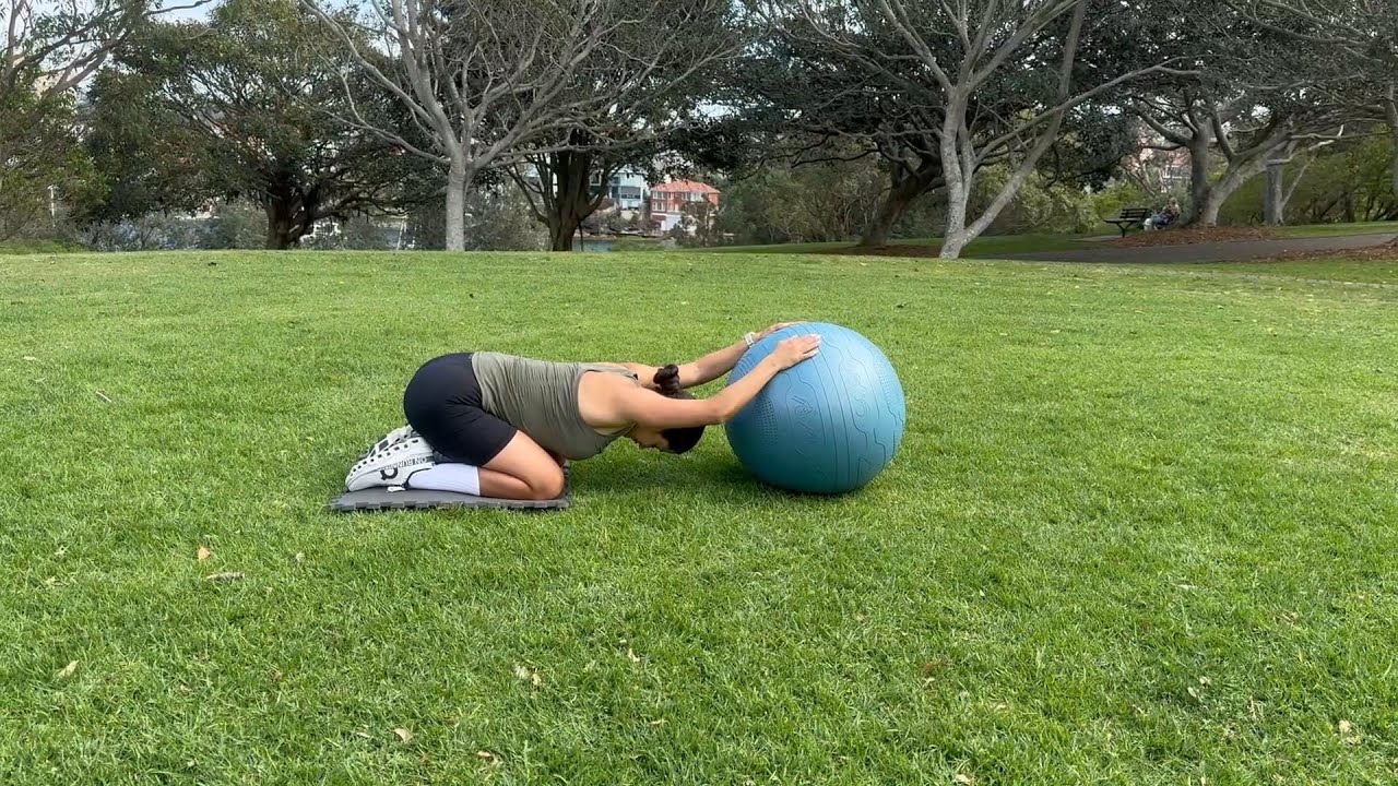 Stability Ball Child's Pose - YouTube