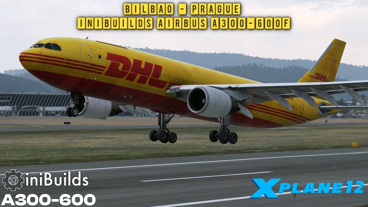 X-Plane 12 | Bilbao - Prague | Inibuilds Airbus A300F4-600R | LEBB ...