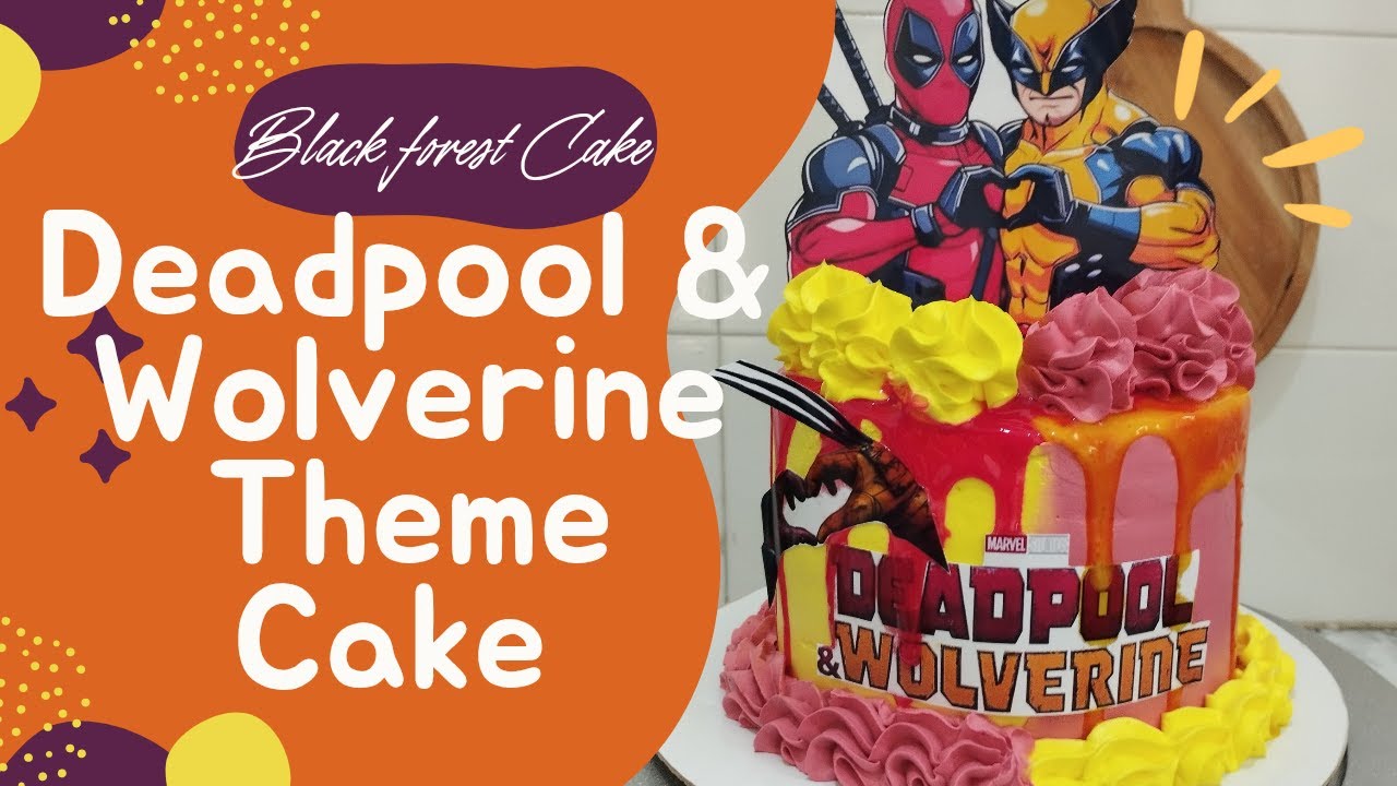 How To Make Deadpool & Wolverine Theme Cake I Black Forest Cake Design ...