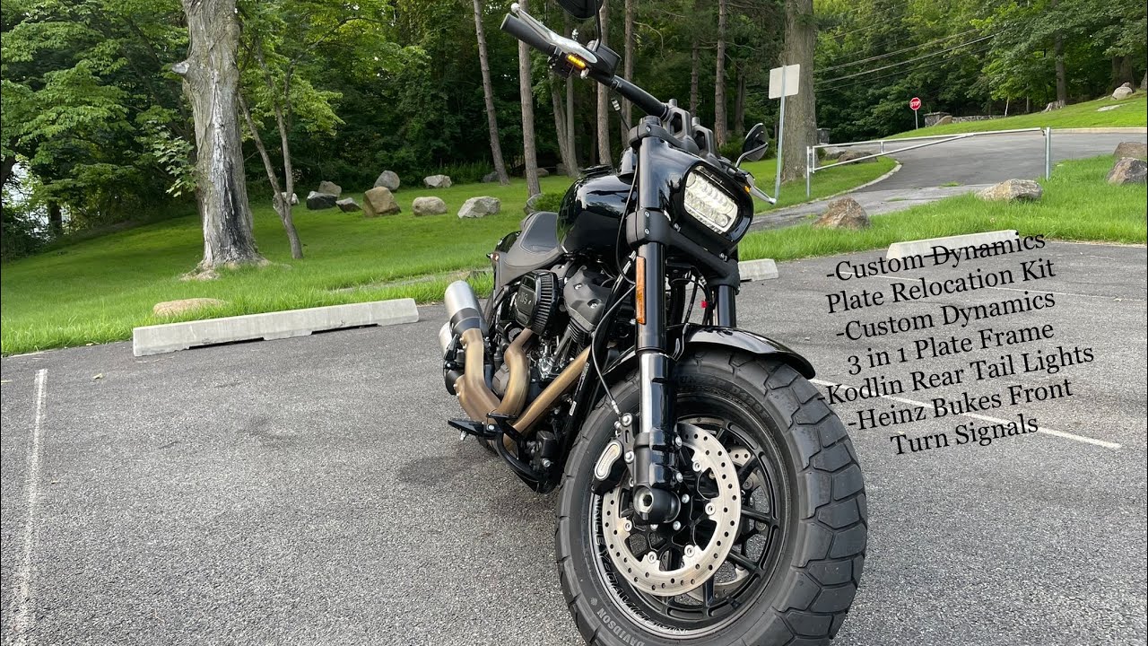 2021 Harley Davidson Fat Bob Custom Dynamics Plate Relocation Kit ...