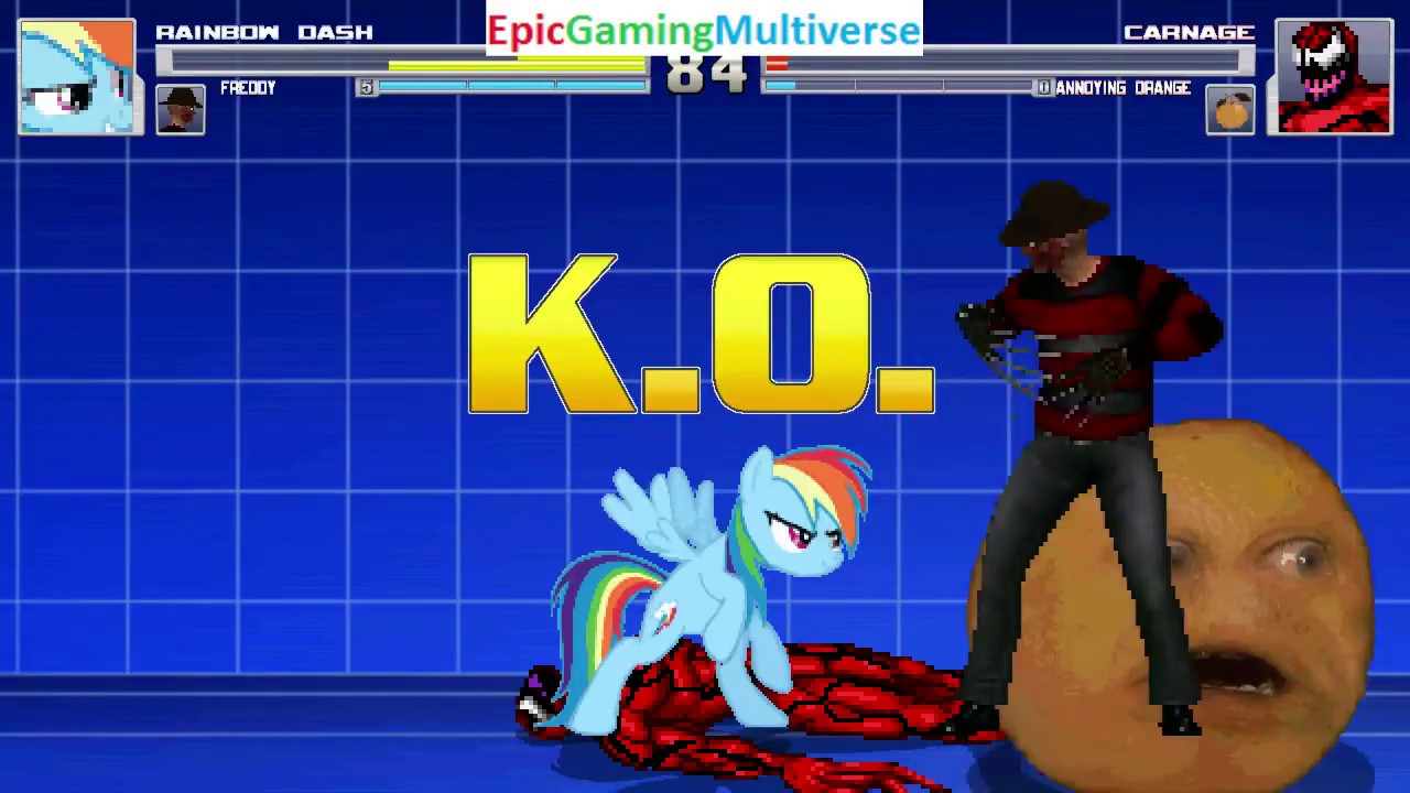 Rainbow Dash And Freddy Krueger VS AVGN And The Annoying Orange In A ...