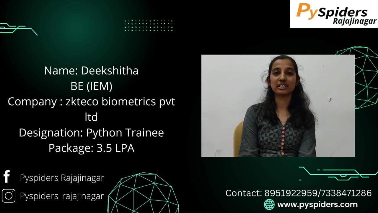 Got placed as Python Trainee | Pyspiders Rajajinagar | Congratulations "Deekshitha" - YouTube