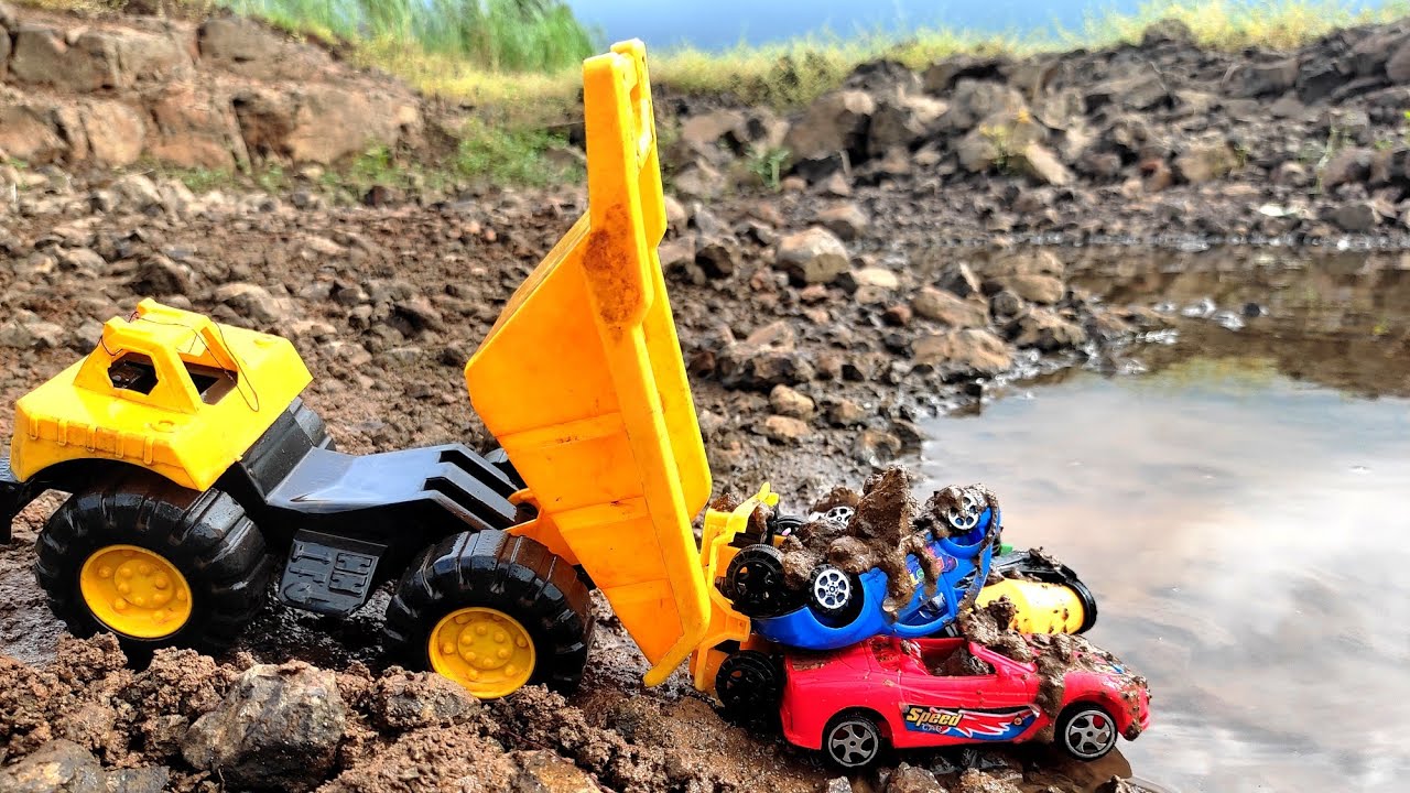 Muddy Toys Washing In River | Truck Toy Loading Mini Toys | Max Toy ...