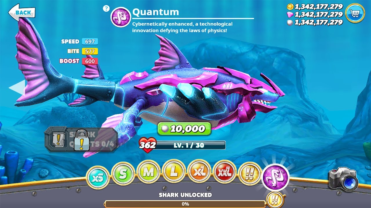 Hungry Shark World - NEW SHARK UNLOCKED - QUANTUM THE CYBER SHARK - All ...