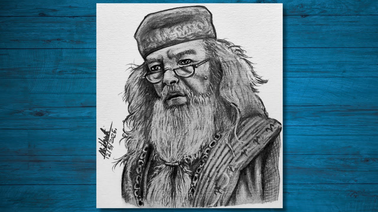 How To Draw Dumbledore | Graphite Pencil ️ Drawing Sketch Timelapse ...