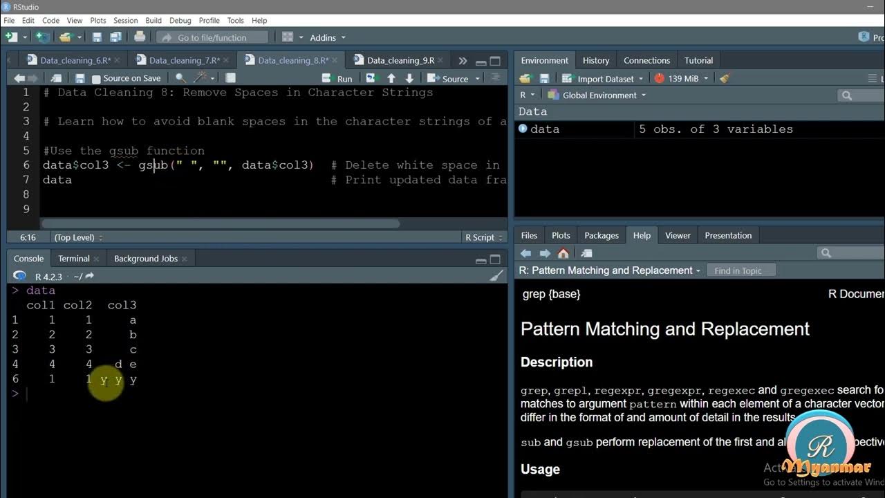 Data cleaning part 8 : Remove Spaces in Character Strings - YouTube