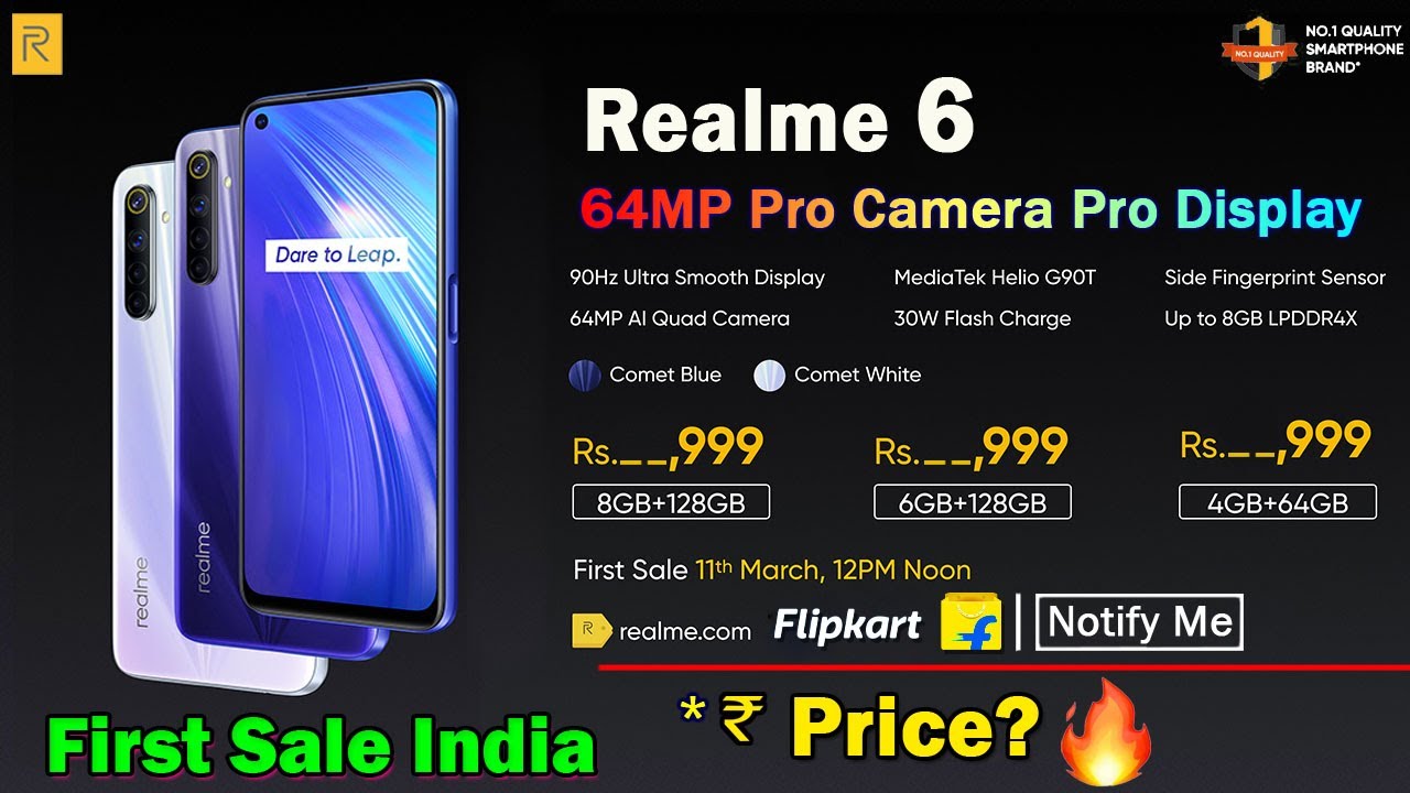 Realme 6 - The New Pro, Price, Specifications, 64MP Pro Camera, 90Hz ...