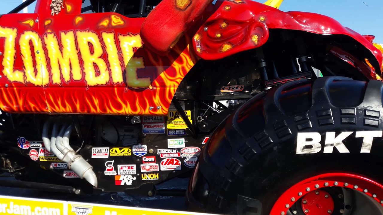 Fire Zombie monster truck display in downtown Los Angeles - YouTube