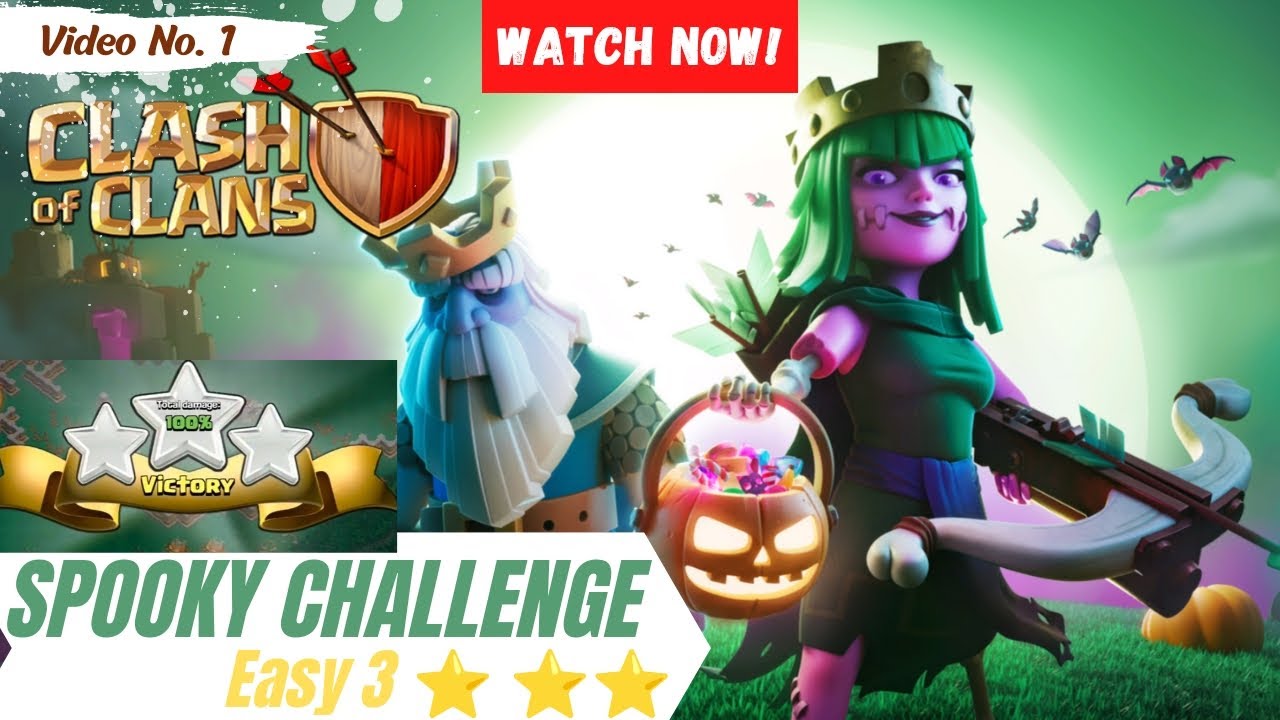 Spooky Challenge COC | Easy 3 Stars | My First Gaming Video #coc # ...