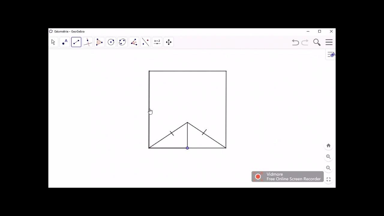 Geogebra - CEB - Construction d'un carré avec un triangle isocèle - YouTube