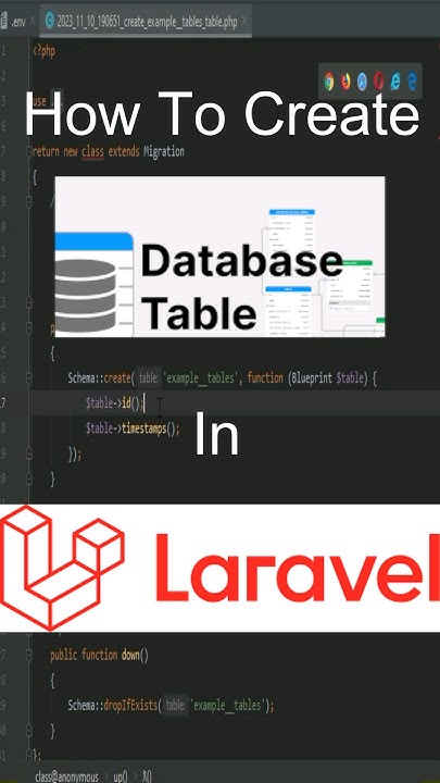 how to create #database table in #laravel in 60 Seconds #webdevelopment - YouTube