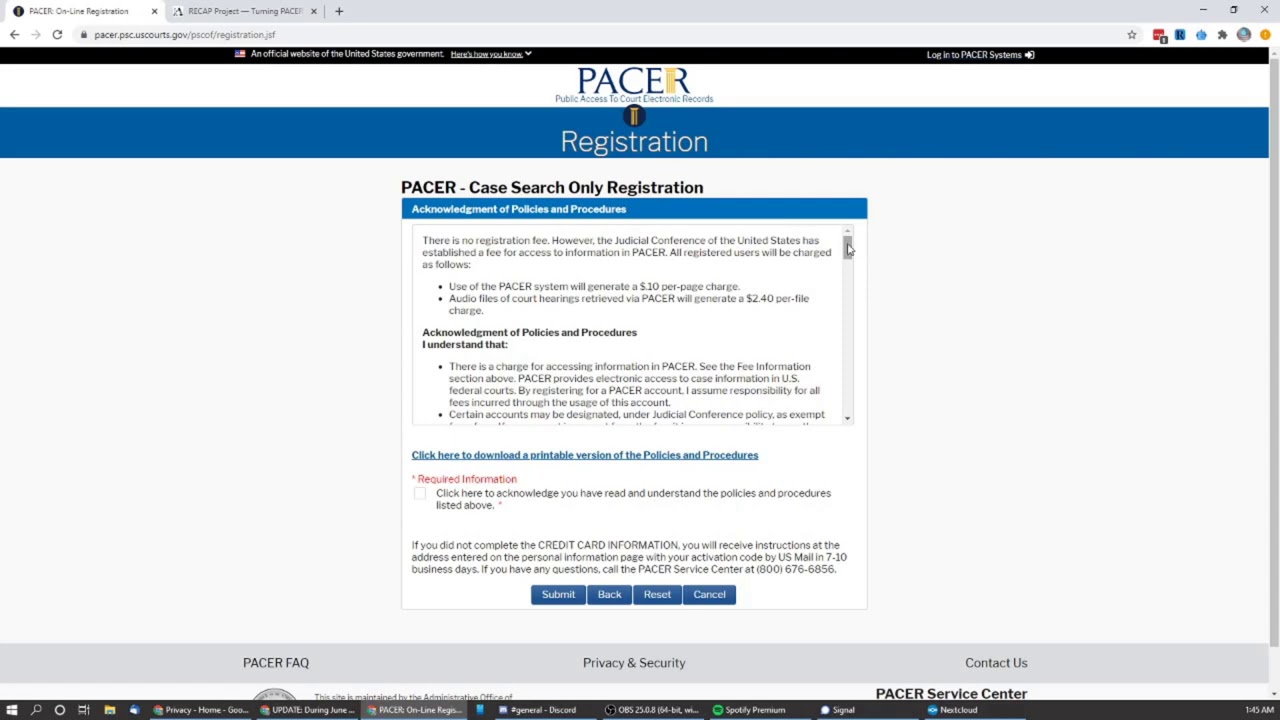 Video guide of setting up with PACER and RECAP - YouTube