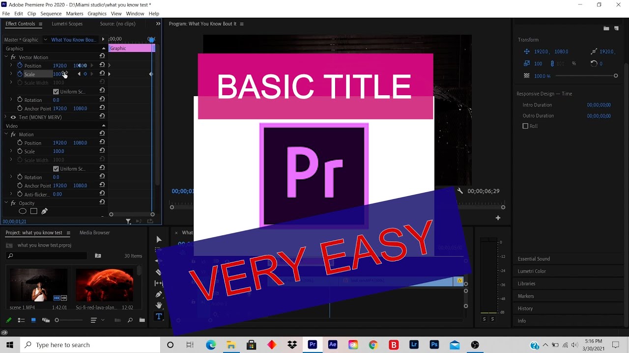 FULL Basic Titles For Beginners Adobe Premiere Pro CC 2021 YouTube FULL Basic Titles For Beginners Adobe Premiere Pro CC 2021 YouTube