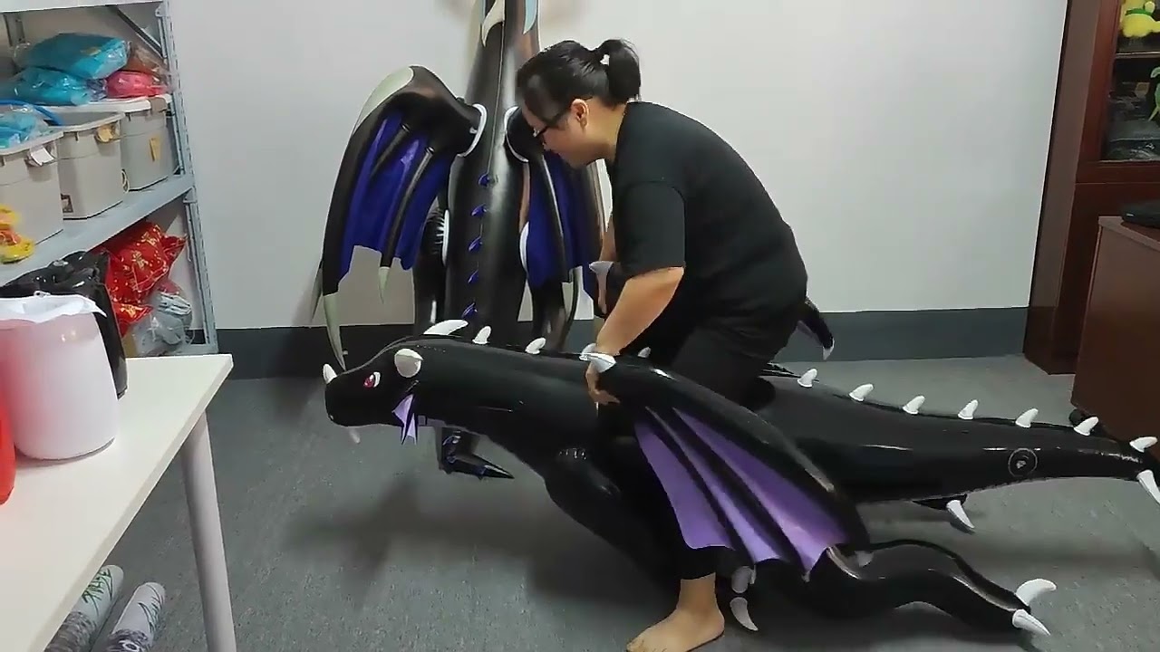 inflatable dragon - YouTube