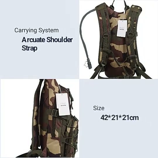 Camouflage Customize Backpack With Water Bladder 3l Outdoor Hiking ...