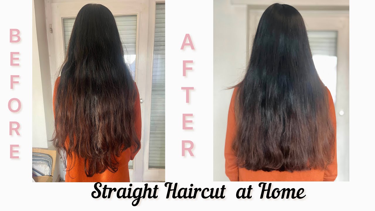 How to cut do straight haircut | Haircut at hair straight at home | how ...