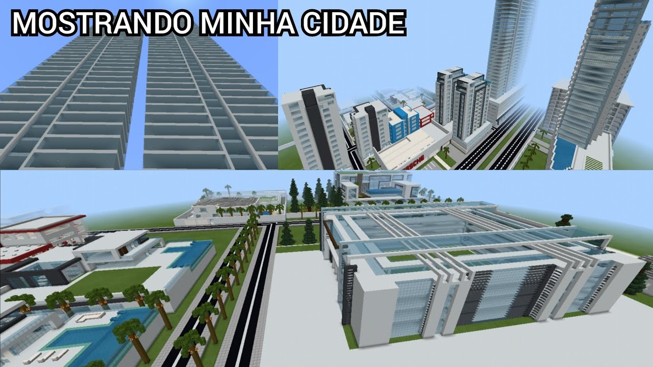 MOSTRANDO MINHA CIDADE NO MINECRAFT - YouTube