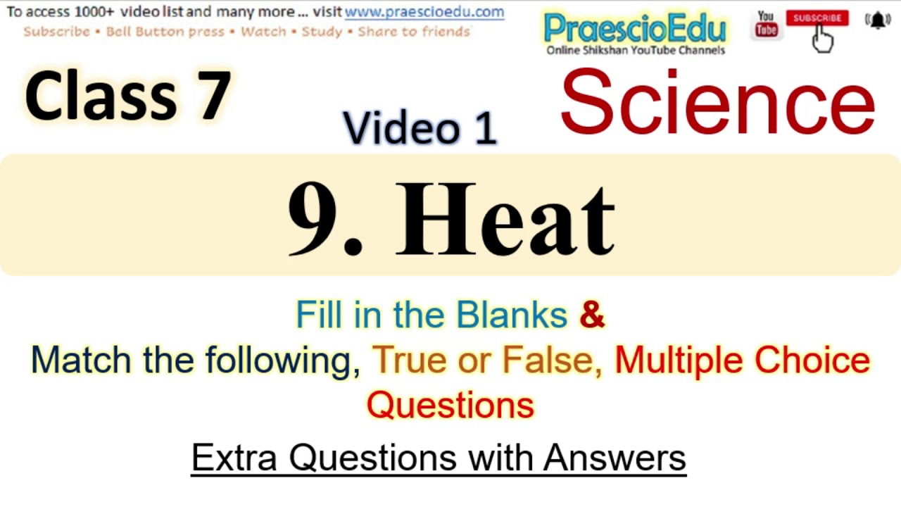 Class 7 Science Extra Questions On Heat Video 1 State Board Maharashtra class-7-science-extra-questions-on-heat-video-1-state-board-maharashtra