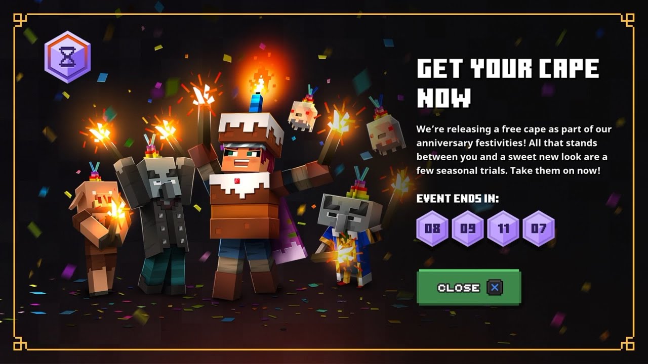 Minecraft Dungeons Anniversary Event #6 Birthday Cake Armor - YouTube