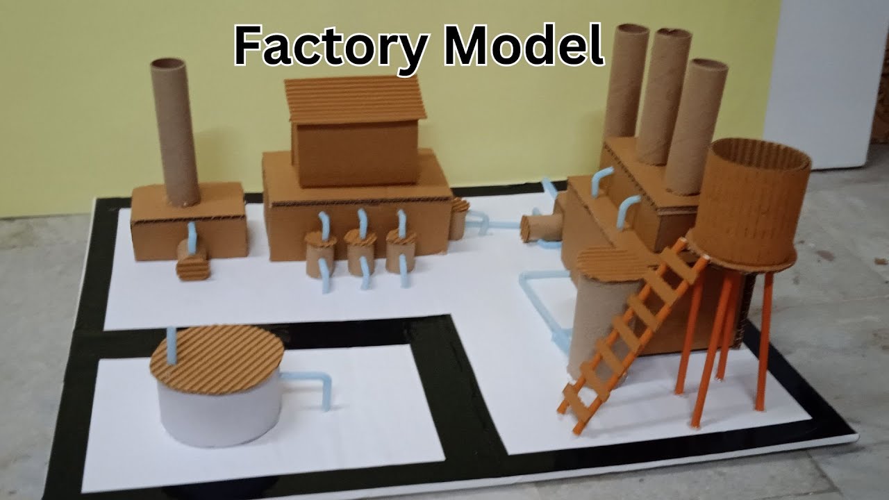 Factory Model | Factory Cardboard model for school project step by step ...