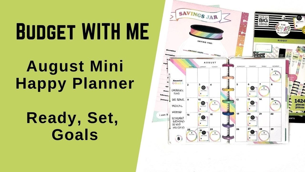 SETTING UP MY BUDGET HAPPY PLANNER FOR AUGUST - YouTube