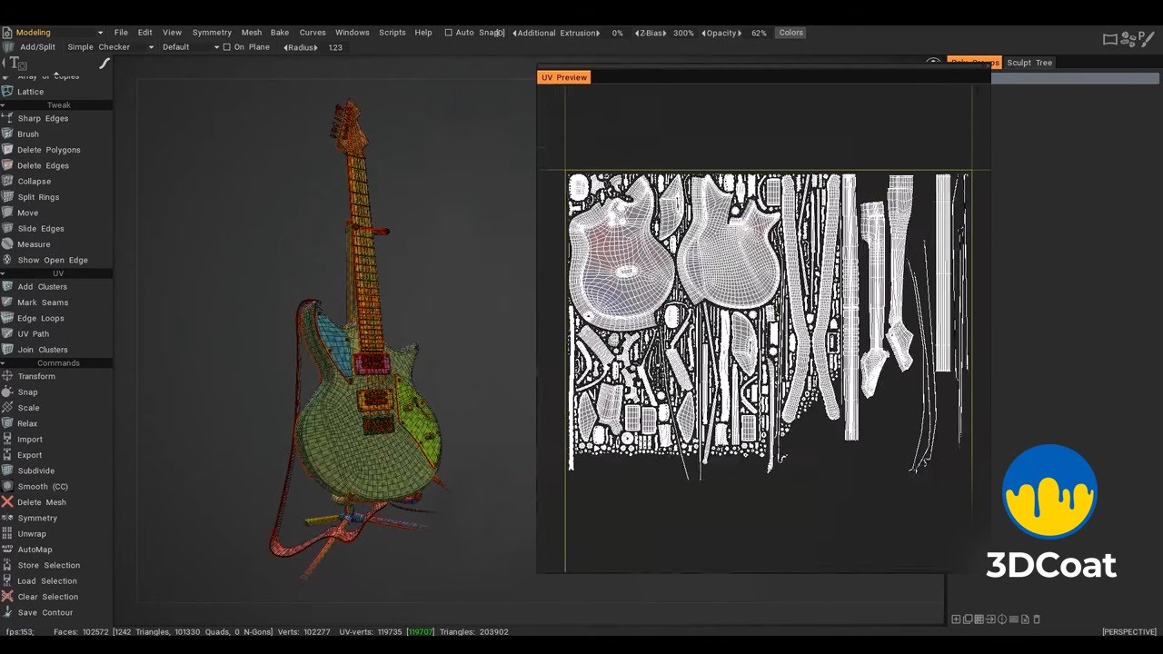 3DCoat 2023 - AutoMap UV - preview - YouTube