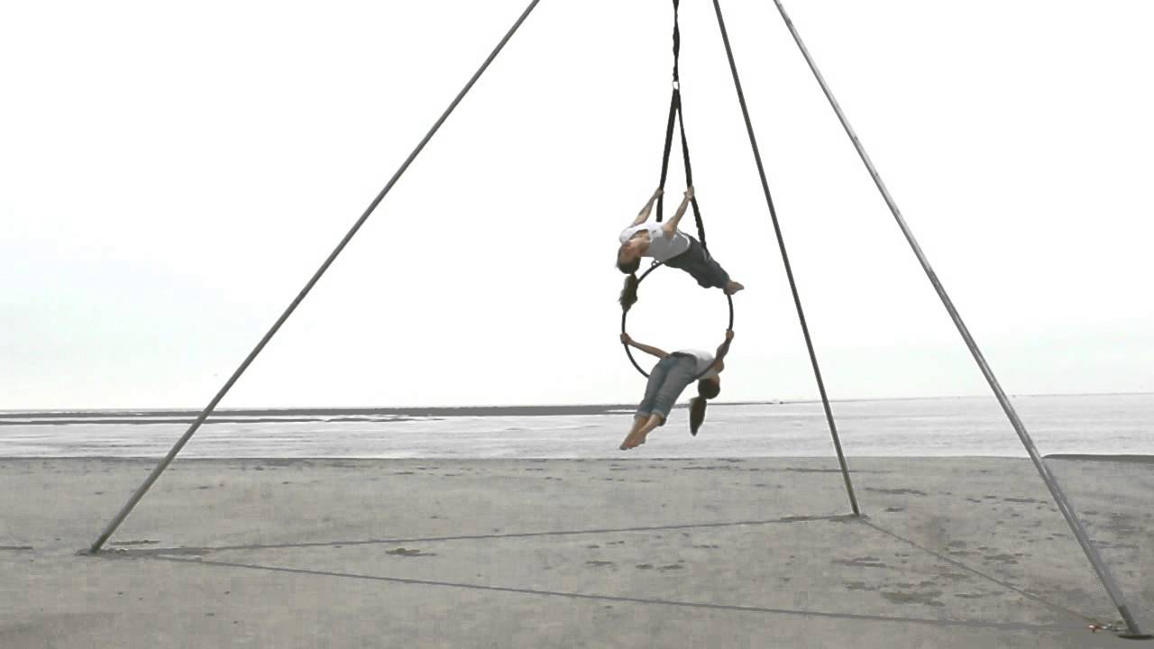 Duo Aerial Hoop at the Beach - Rebekah & Julianna - YouTube