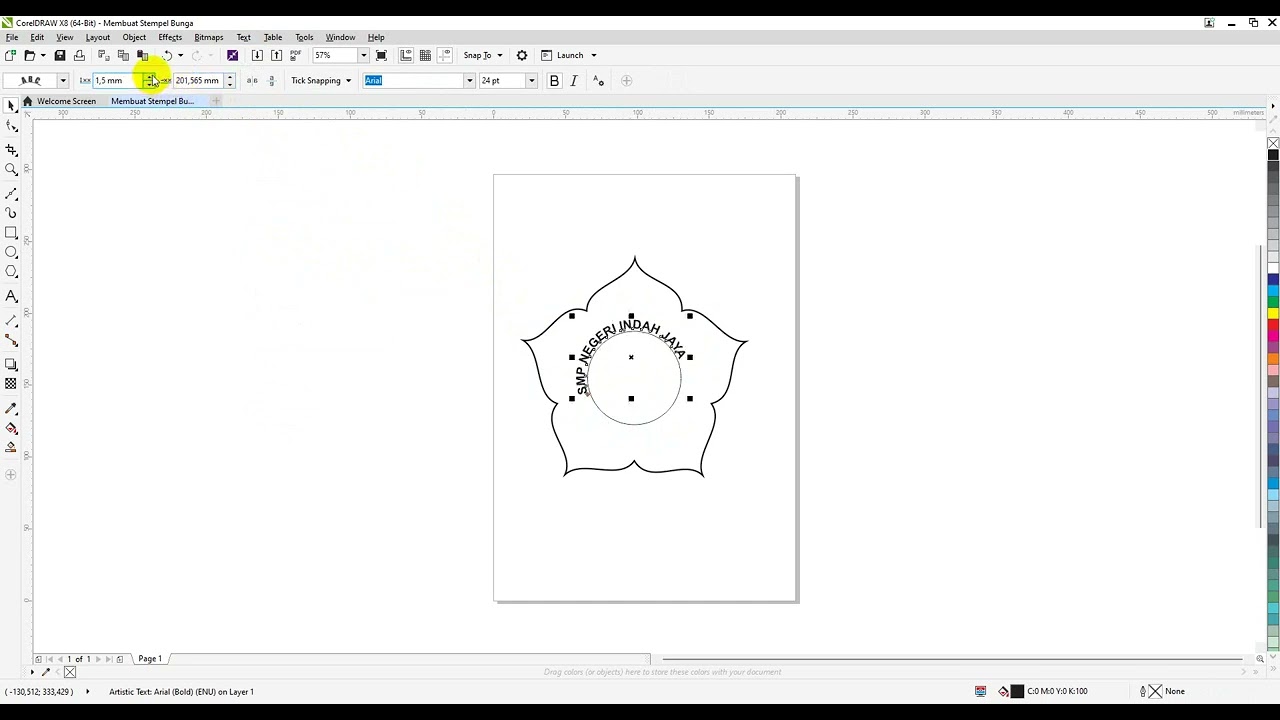 Cara Membuat Stempel Bunga Menggunakan CorelDraw - YouTube