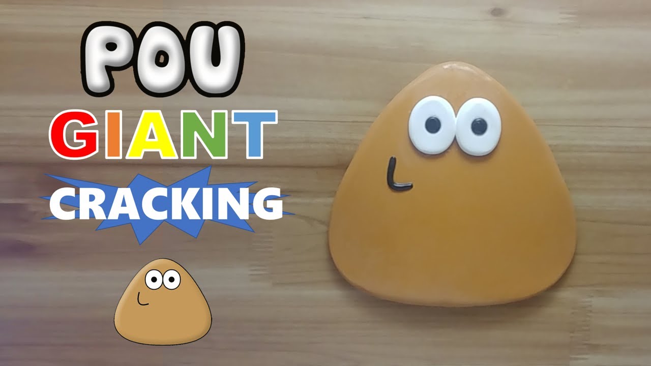 GIANT Pou clay cracking 거대 포우 점토 부수기 - YouTube